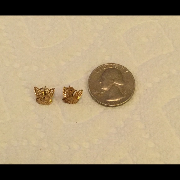 Jewelry | 24k Gold Plated Diamond Cut Butterfly Earrings | Poshmark